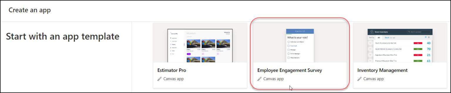 Power Apps Employee Engagement Survey Example
