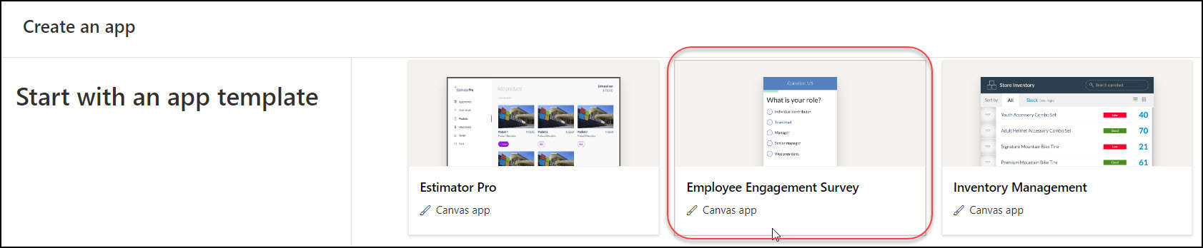 Power Apps Employee Engagement Survey Example