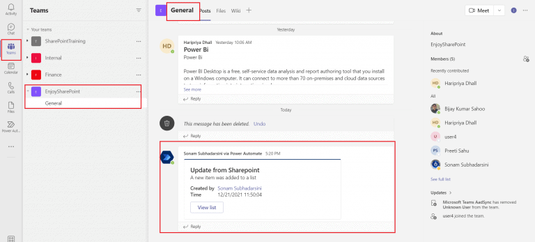 Power Automate flow with Microsoft teams - SPGuides