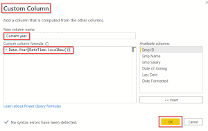 Add Date Column with Today’s in Power BI Power Query