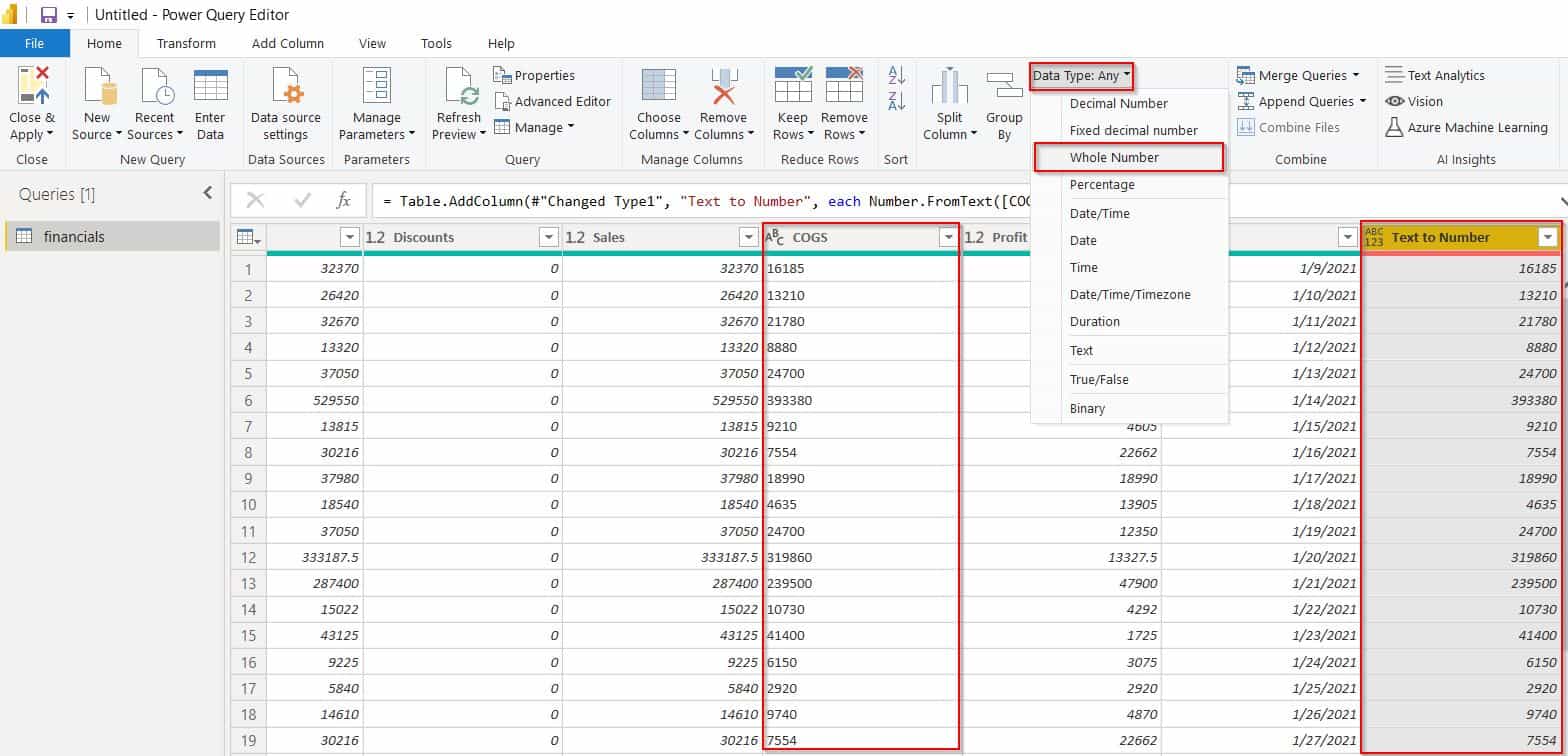 How to Convert Text to Number in Power BI