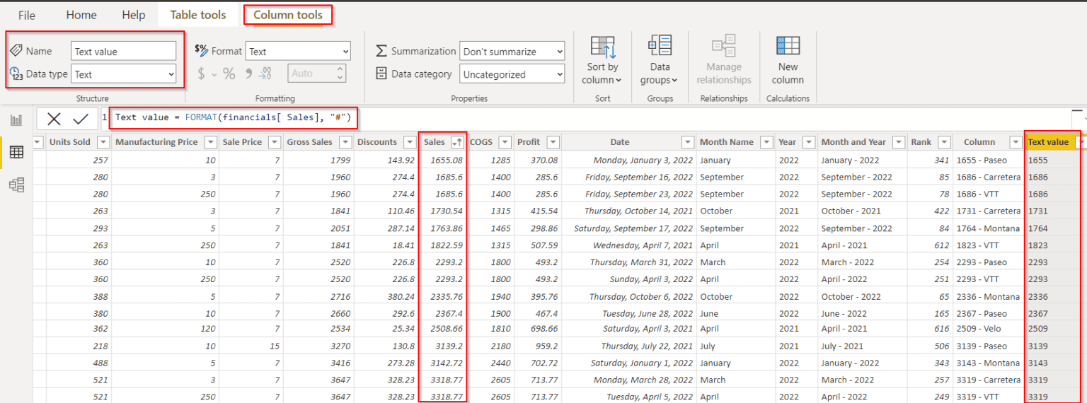 Convert Number to Text in Power BI