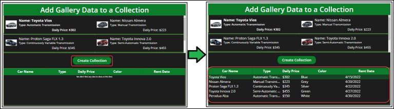 How to Add Gallery Data to a Collection in Power Apps