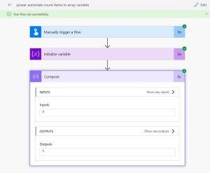 How to count items in an array using Power Automate?