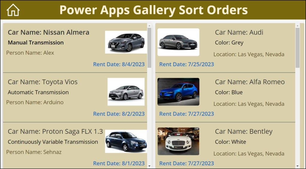 Power Apps Gallery Control Examples Download [20 Various Real Scenarios]