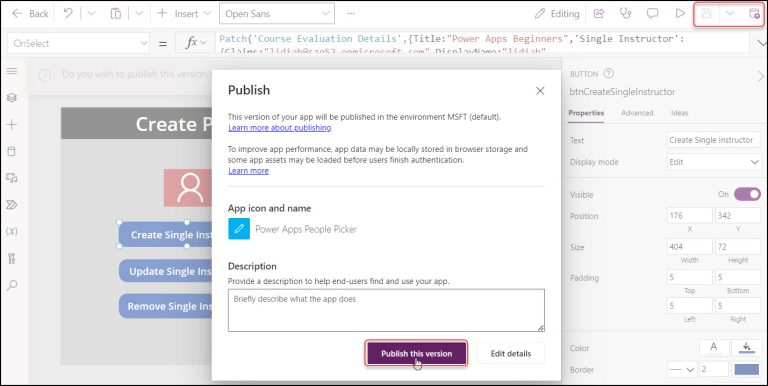 People Picker in Power Apps