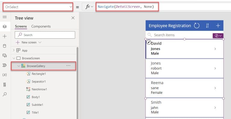 How to Use Power Apps Gallery OnSelect?