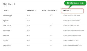Power Apps Data Table URL