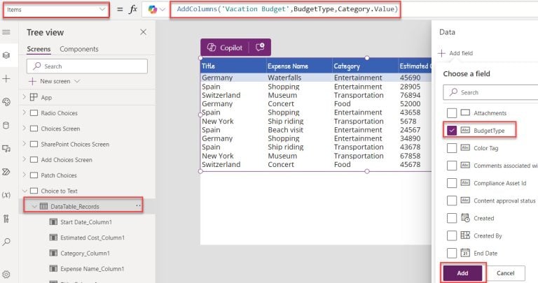 13 Various Power Apps Choices Function Examples