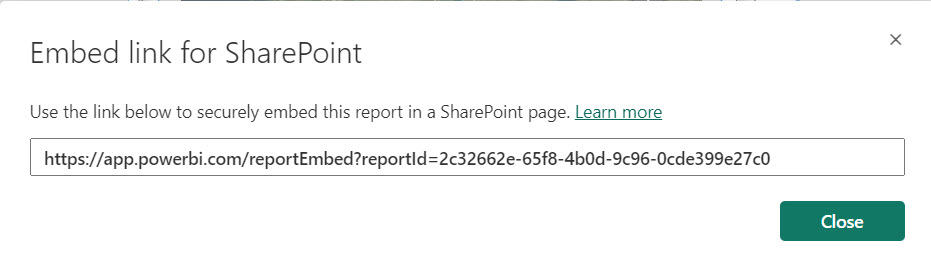 Embed Power BI Report in SharePoint Online
