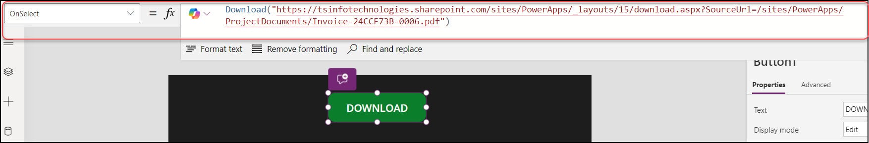Download File From SharePoint Document Library in Power Apps