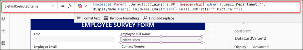 Show the Current Logged In User in a Combo Box On a Power Apps Modern ...