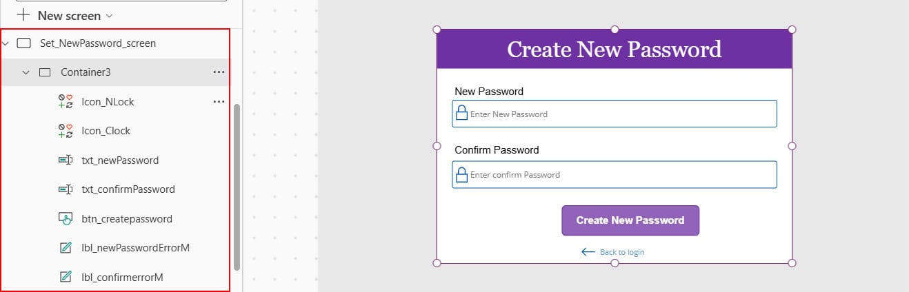 Power Apps Login Page Forgot Password Feature