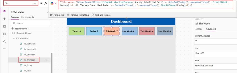 Create a Power Apps Canvas App Dashboard using Charts
