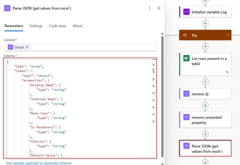 Create a SharePoint List and Column From Excel Power Automate