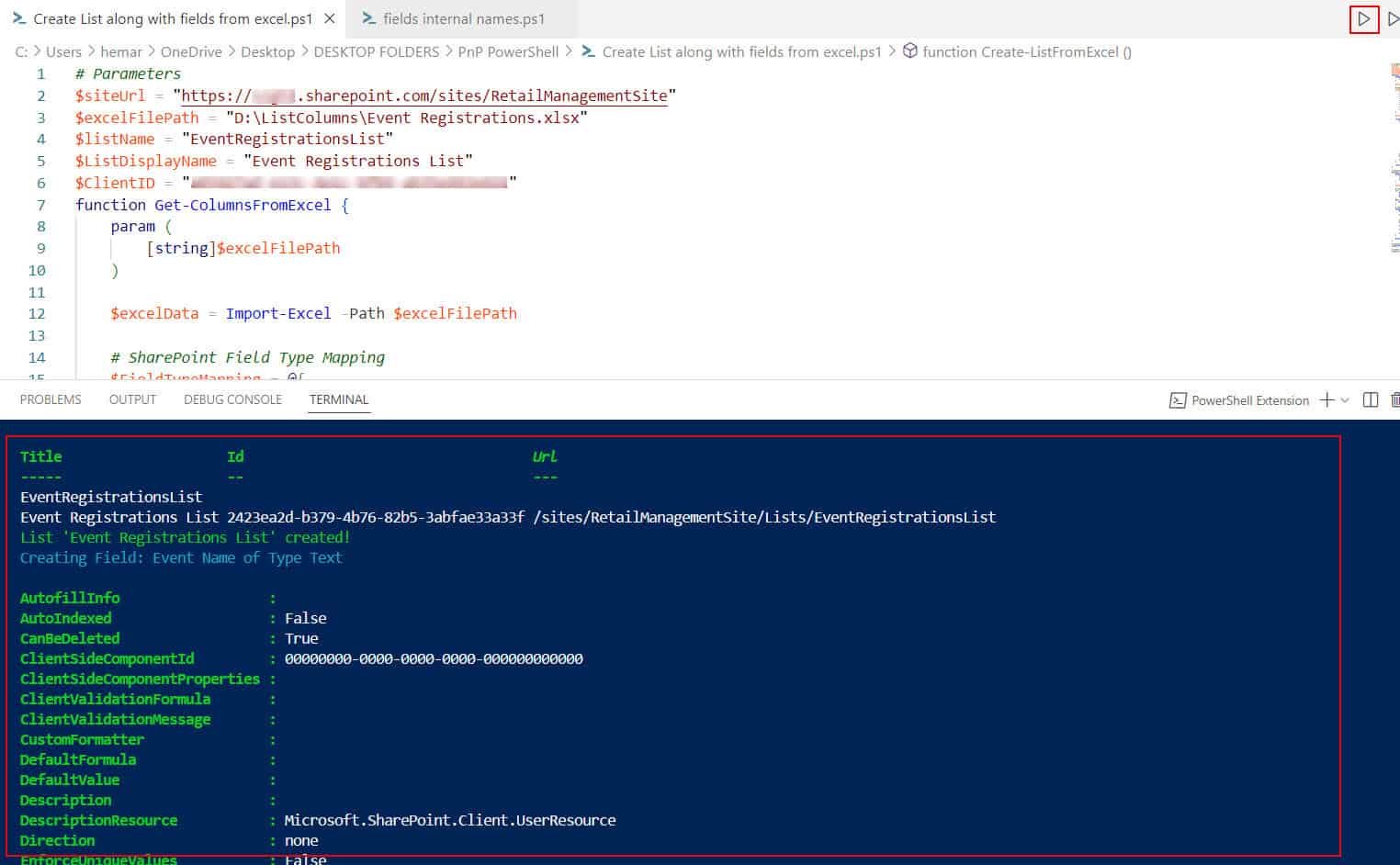 Add SharePoint List Fields from Excel Using PnP PowerShell