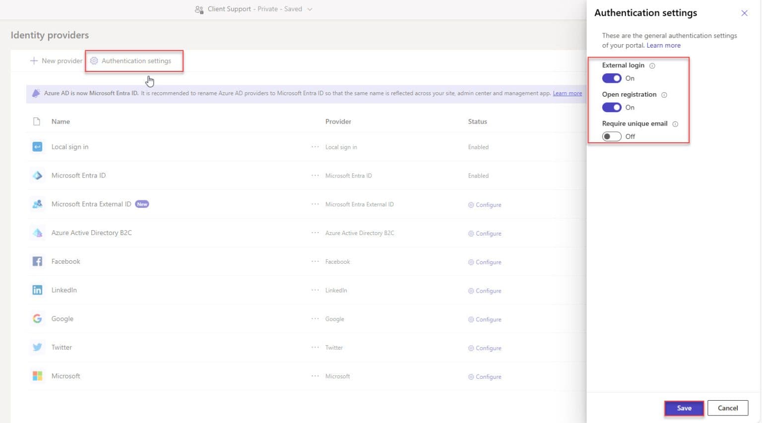 Set Up Microsoft Identity Provider Authentication Power Pages
