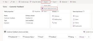 Create a Dataverse Table from Excel/CSV in Power Apps