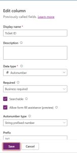 Change Dataverse Primary Column to Autonumber