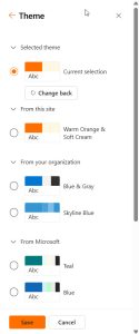 Add custom themes in SharePoint
