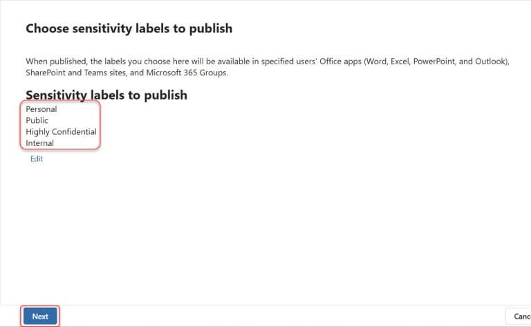 Publish Sensitivity Labels in Microsoft 365