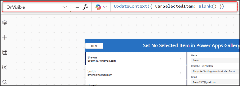 How to Set No Selected Item in a Power Apps Gallery? – Learn SharePoint ...