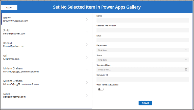 How to Set No Selected Item in a Power Apps Gallery?