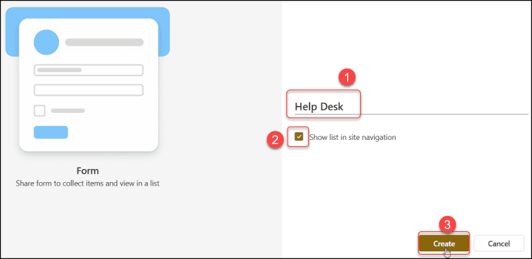 Create a New SharePoint List By Creating a Form