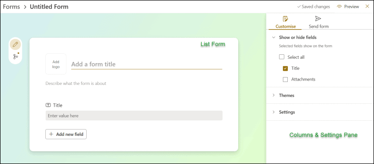 Create a New SharePoint List By Creating a Form