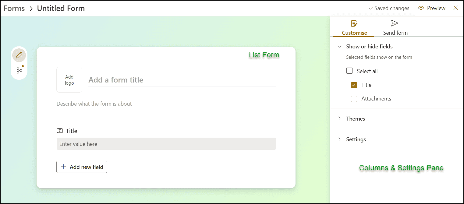 Create a New SharePoint List By Creating a Form