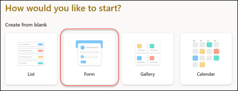 Create a New SharePoint List By Creating a Form