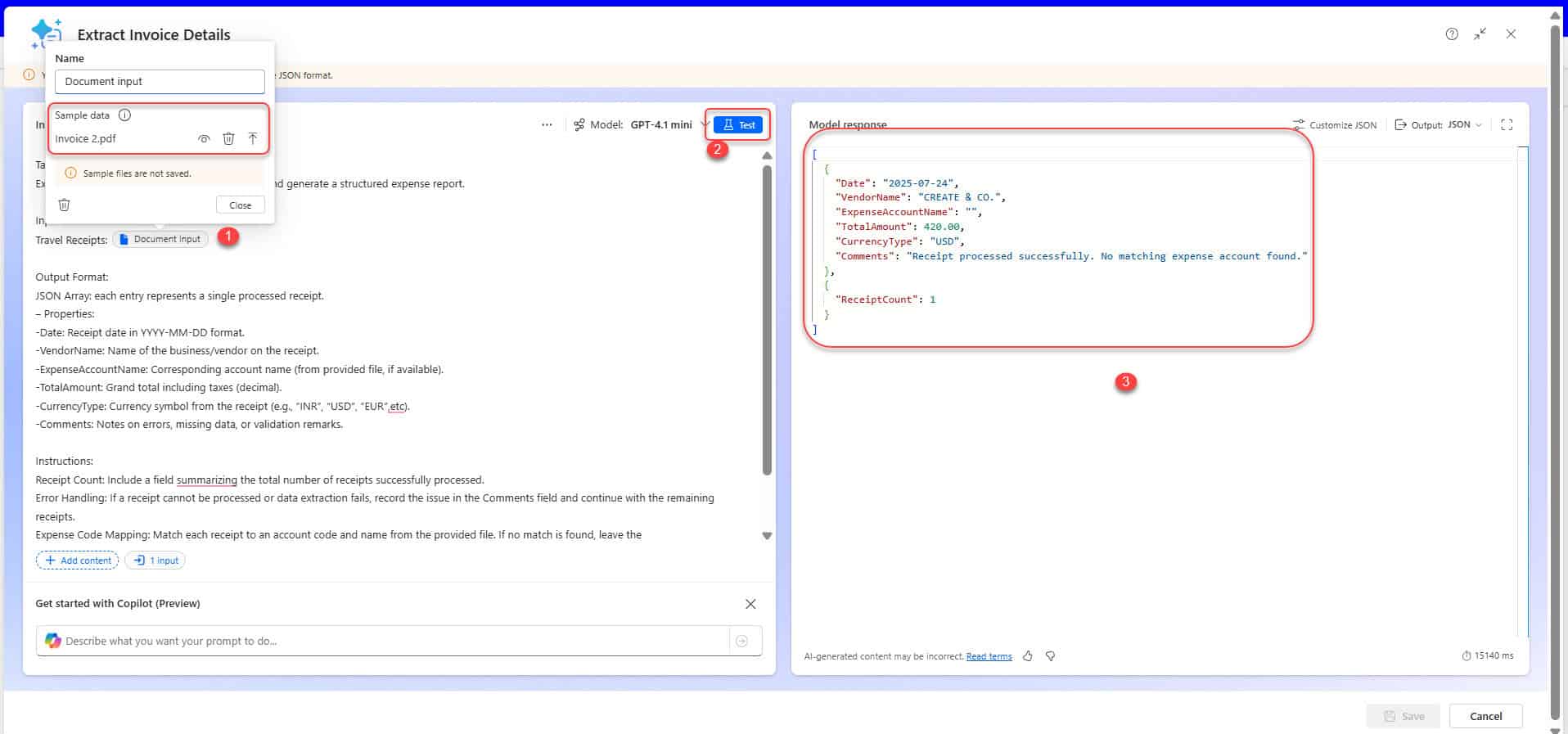 Convert Invoice to Excel Using AI Builder in Power Automate