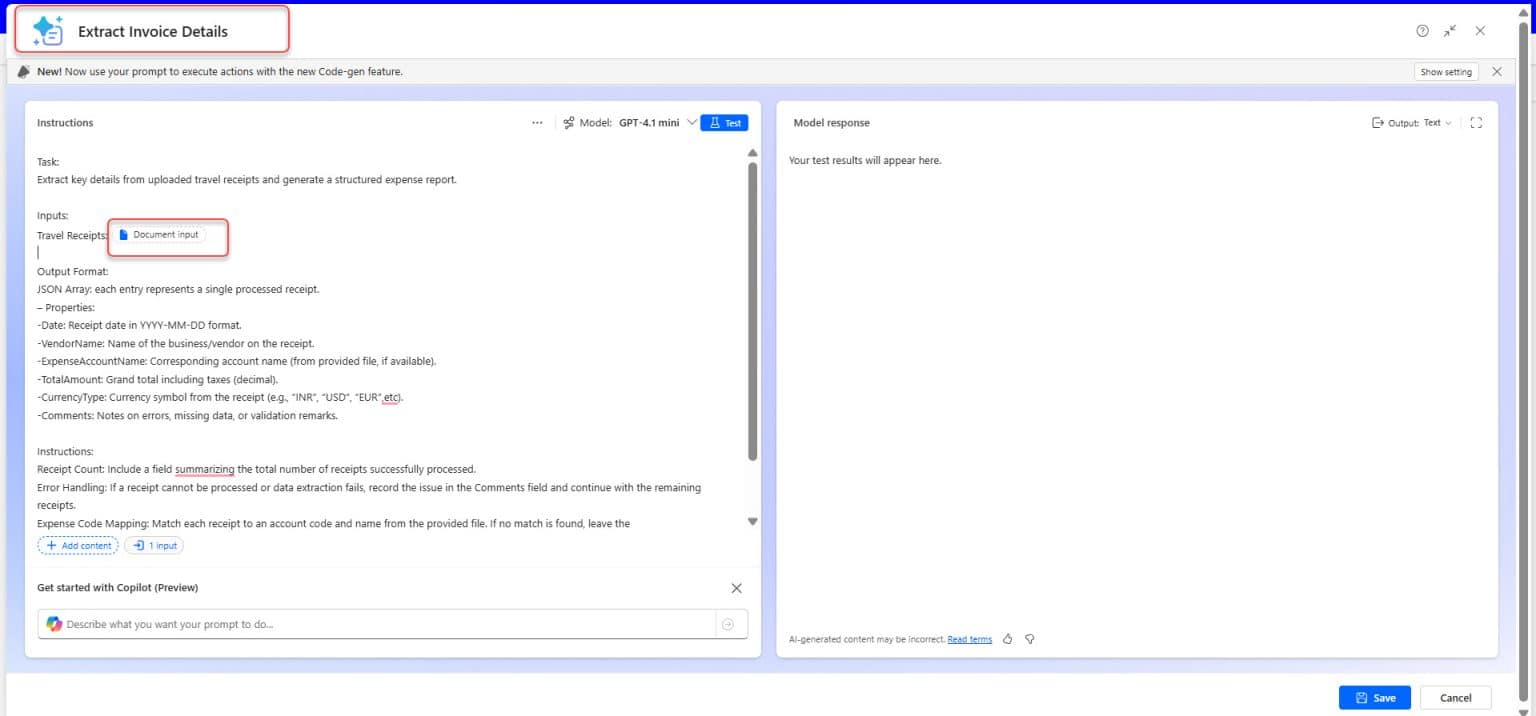 Convert Invoice to Excel Using AI Builder in Power Automate