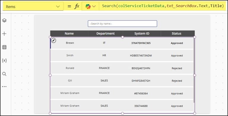 How to Search in a Power Apps Gallery [With Examples]