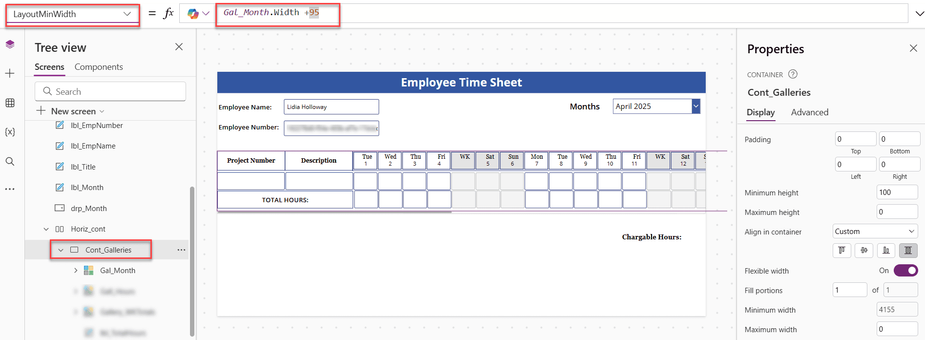Create a Monthly Timesheet in Power Apps [Step by Step]