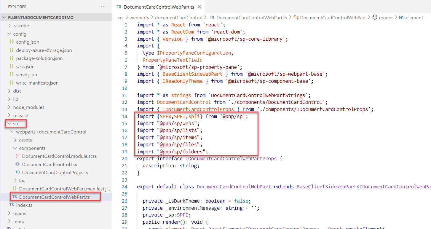 Fluent UI DocumentCard in SPFx Web Part