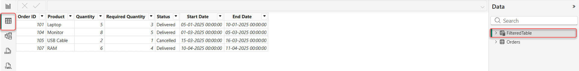 Filter Rows Using Conditions from Another Column in Power BI
